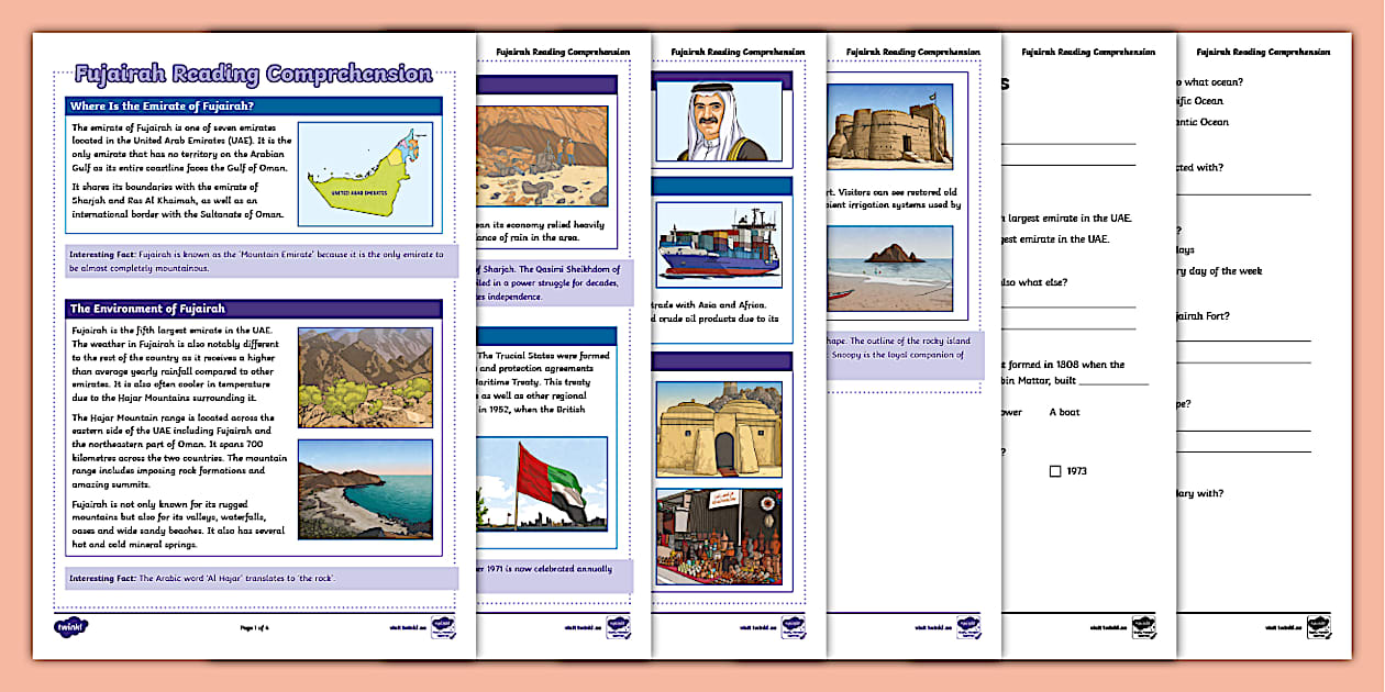 UAE Emirates - Fujairah Reading Comprehension (teacher made)