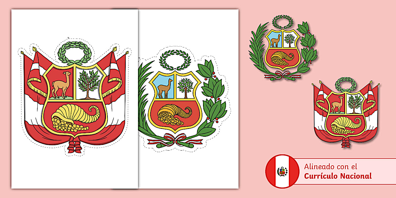 Dibujos del escudo del Perú | Recursos Educativos Twinkl