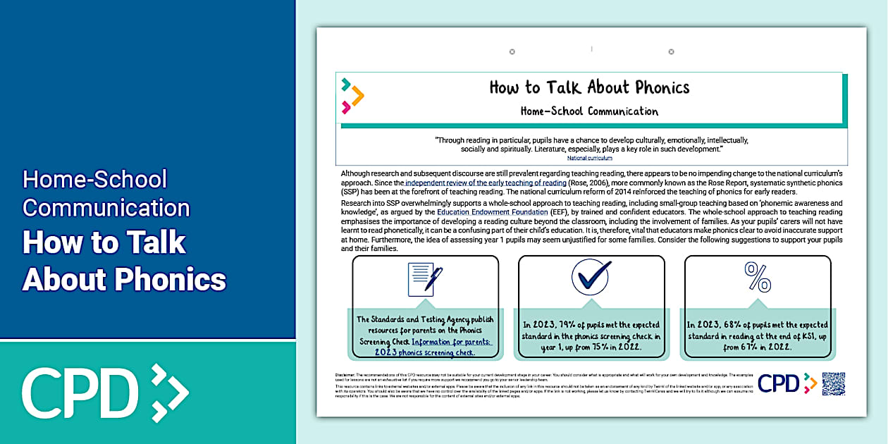 How to Talk About Phonics: Home-School Communication