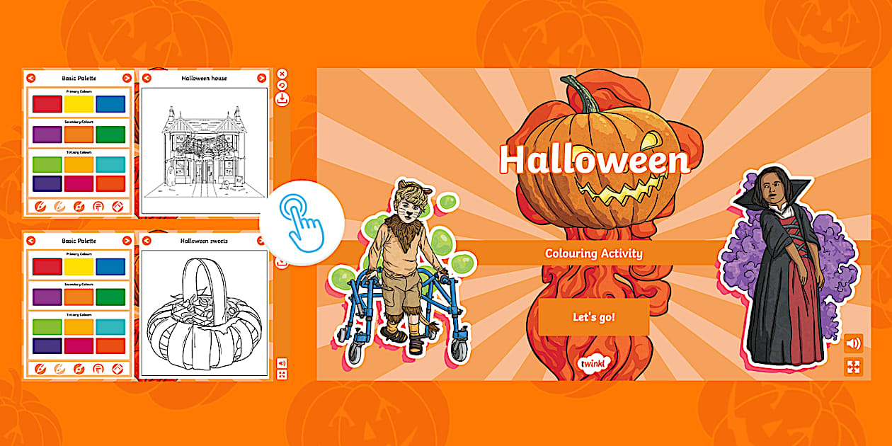 Halloween Interactive Colouring (teacher made) - Twinkl