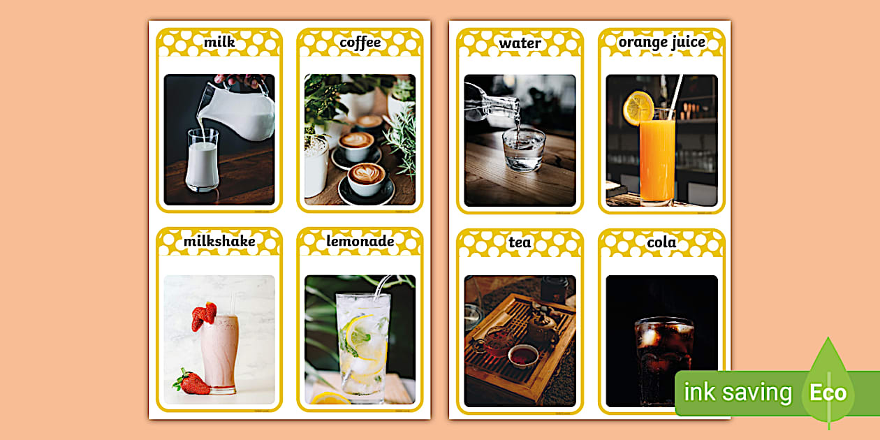 Drink Photo Flashcards (Lehrer gemacht) - Twinkl