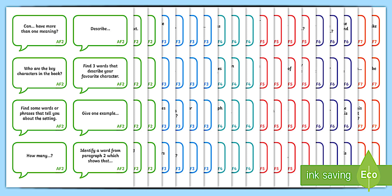 AF Questions for Guided Reading - KS1 and KS2 Resources
