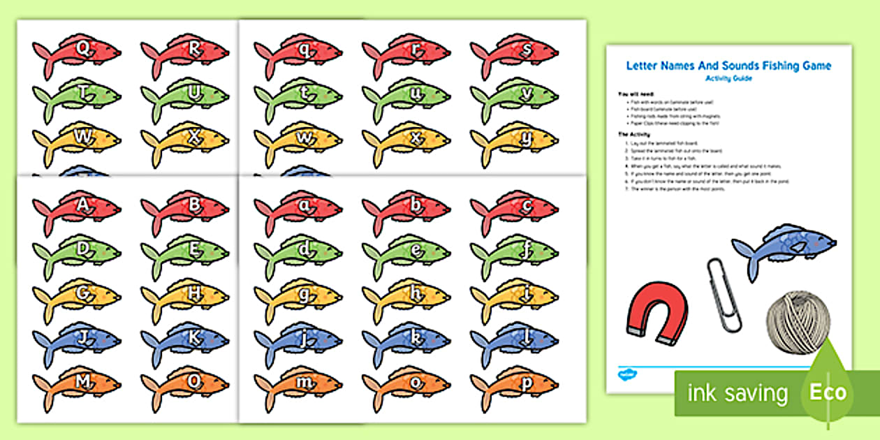 Letter Names And Sounds Fishing Game (teacher made) - Twinkl