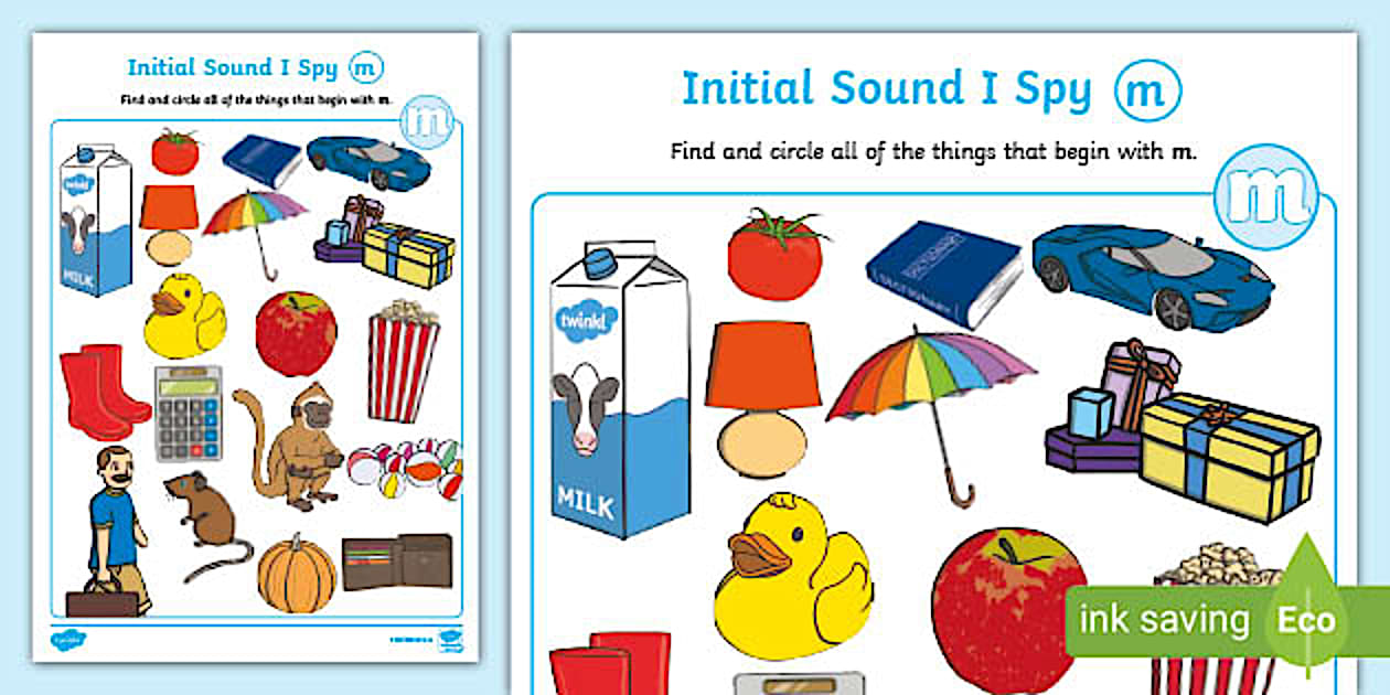 Initial Sound I Spy Activity Letter M Worksheet - Twinkl