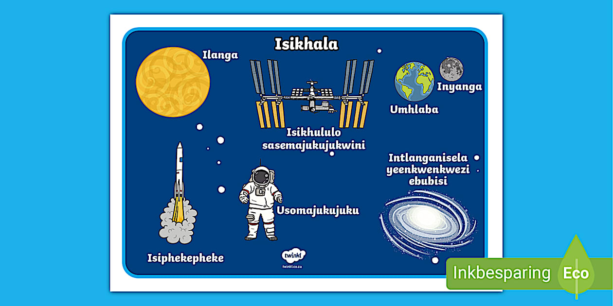 Solar System Word Mat | isiXhosa | South Africa - Twinkl