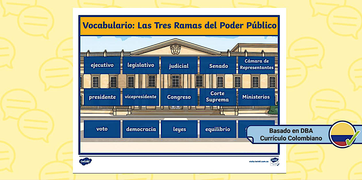 Hoja de Vocabulario: Ramas del Poder - Twinkl Colombia