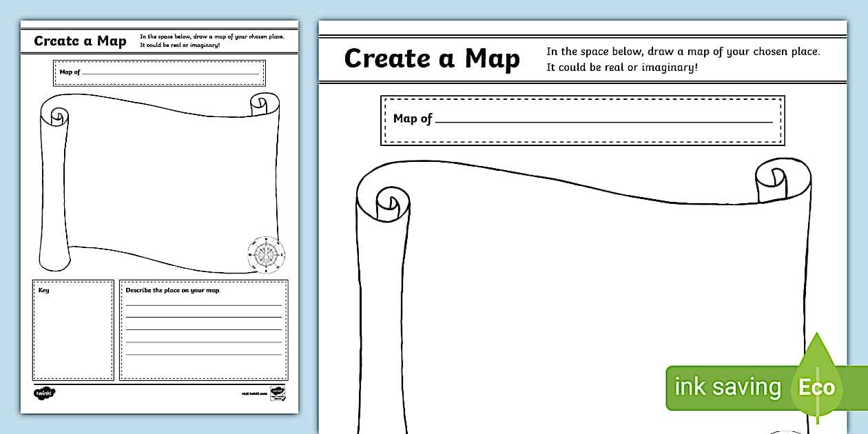 Create a Map Activity Sheet, Design a map - Twinkl