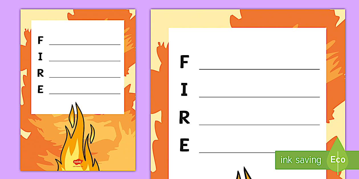 Pentecost: Fire Acrostic Poem (teacher made) - Twinkl