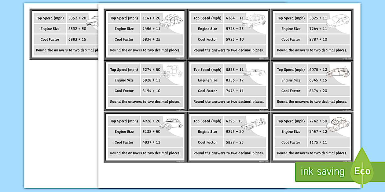 2-Digit Number Division Themed Top Cards Game - Twinkl