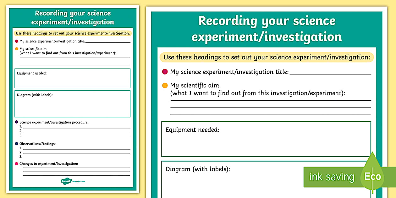 Science Experiment Investigation Lay Out Display Poster