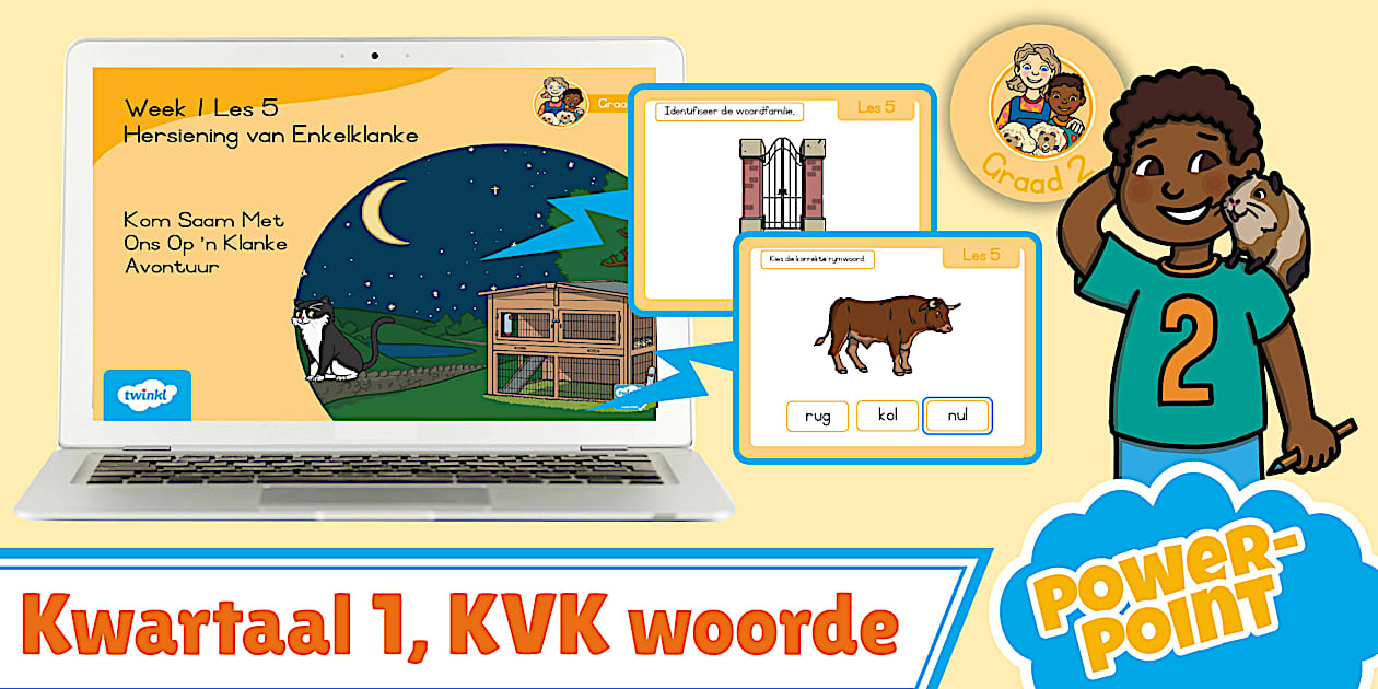 Gr.2 Klanke - K1 - KVK Woorde 2 - Intervensie - PPT (KABV)