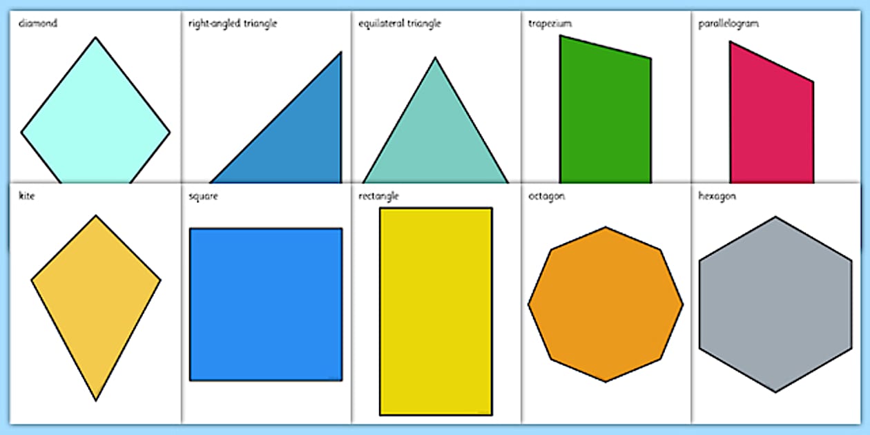 2D Shape Cut Outs A4 - Teaching Resources - Twinkl