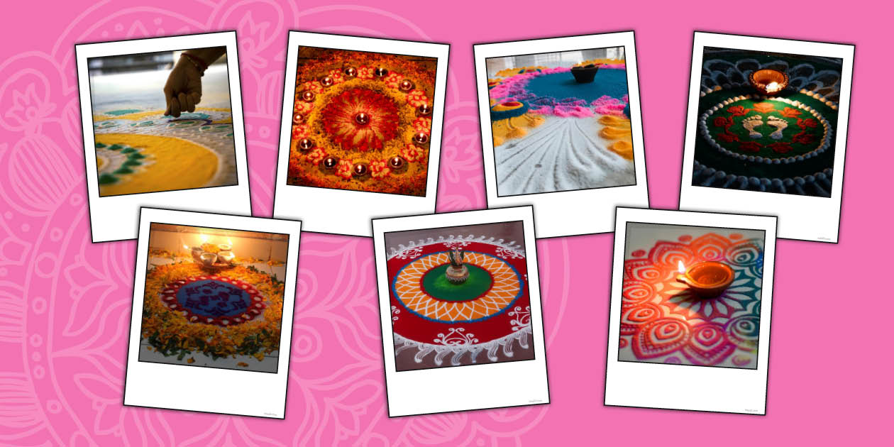 Diwali Rangoli Instant Photo Style Display Images - Twinkl