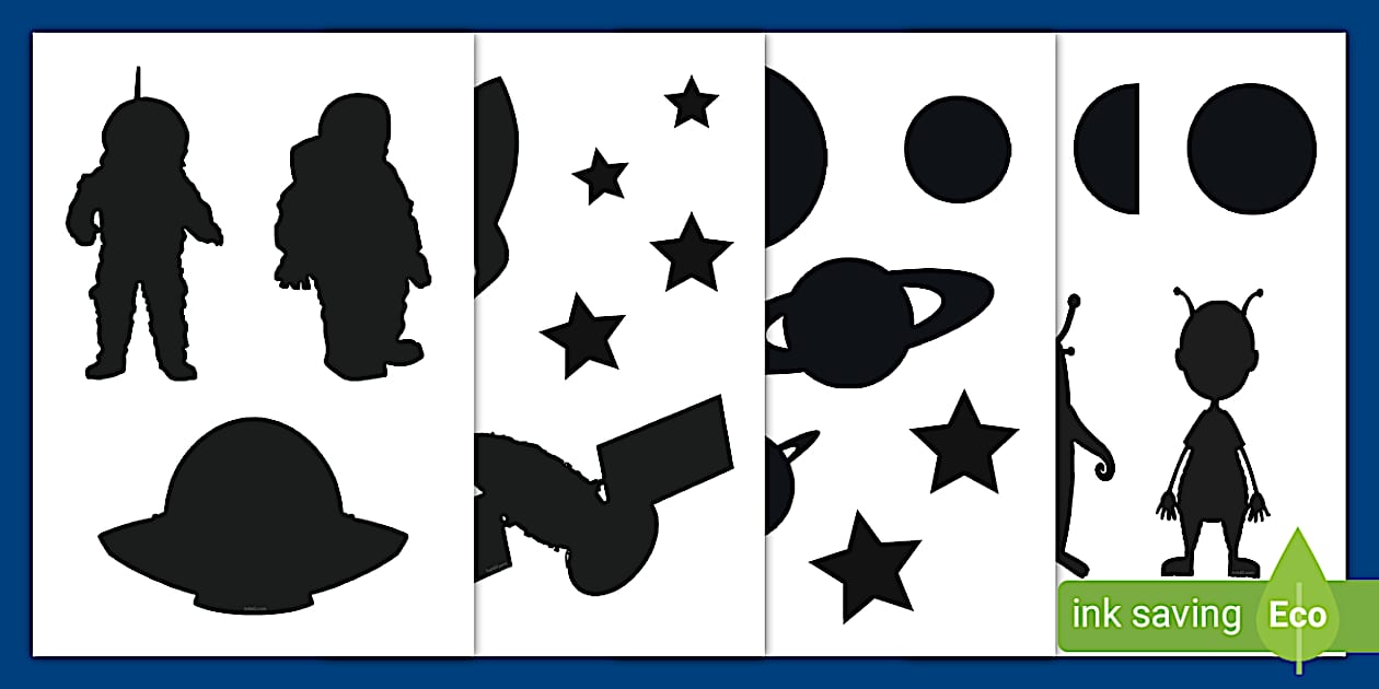 Astronaut Silhouette Shadow Puppets Cut-Outs - Twinkl| Space