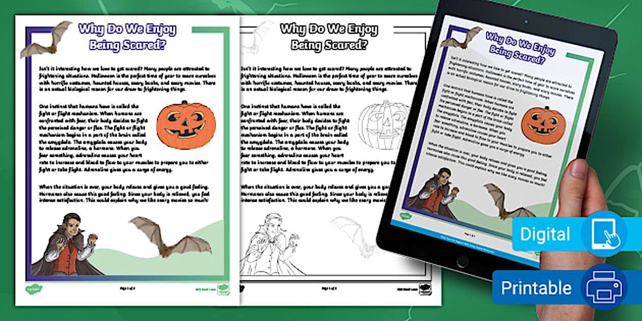 Fifth Grade Why Do We Enjoy Being Scared? Reading Passage Comprehension