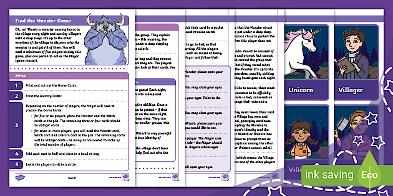 Find the Monster Game (teacher made) - Twinkl