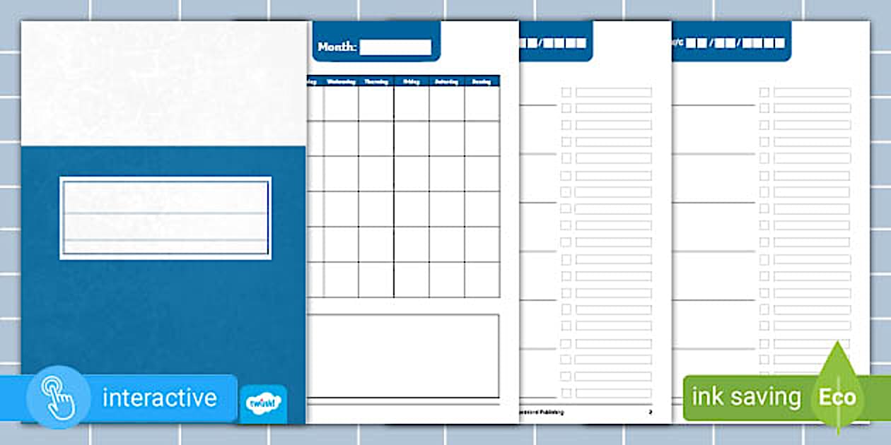 Blank Monthly Planner Booklet Template | Twinkl Busy Bees