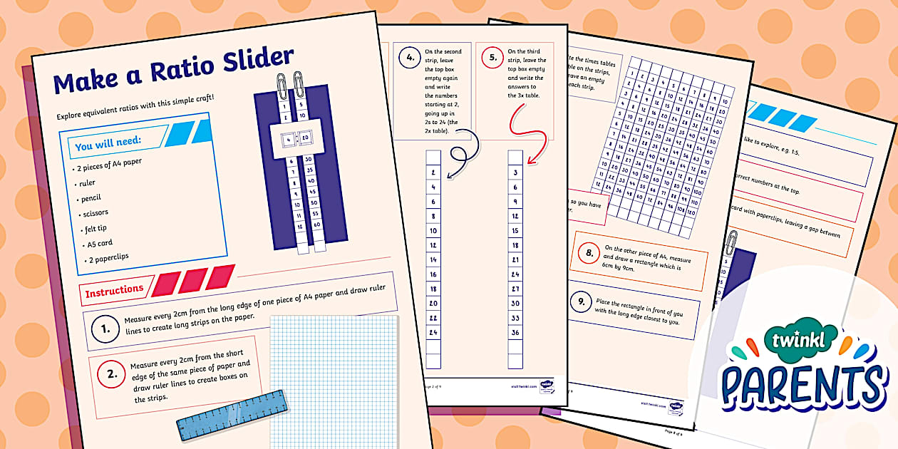 SEND Maths Support: Make a Ratio Slider (Year 6 Level)