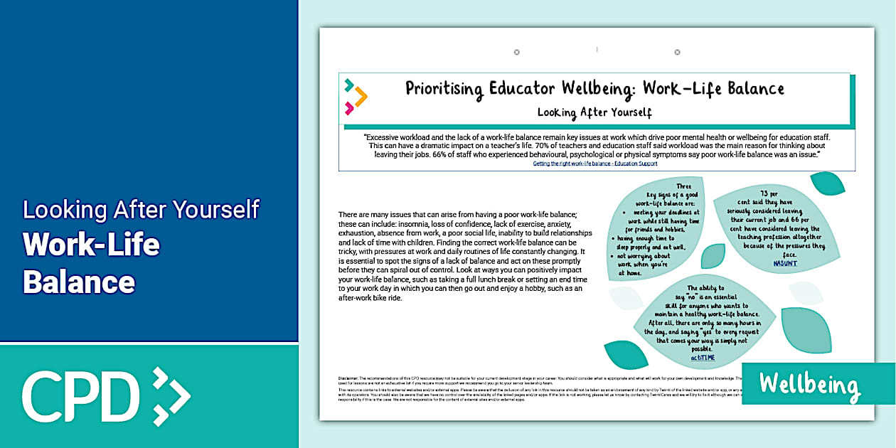 Prioritising Educator Wellbeing: Work-Life Balance - Twinkl