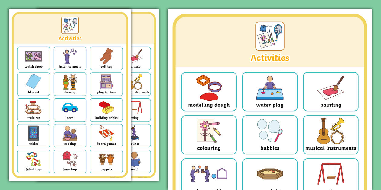 Twinkl Symbols: Activities Choice Board - Twinkl