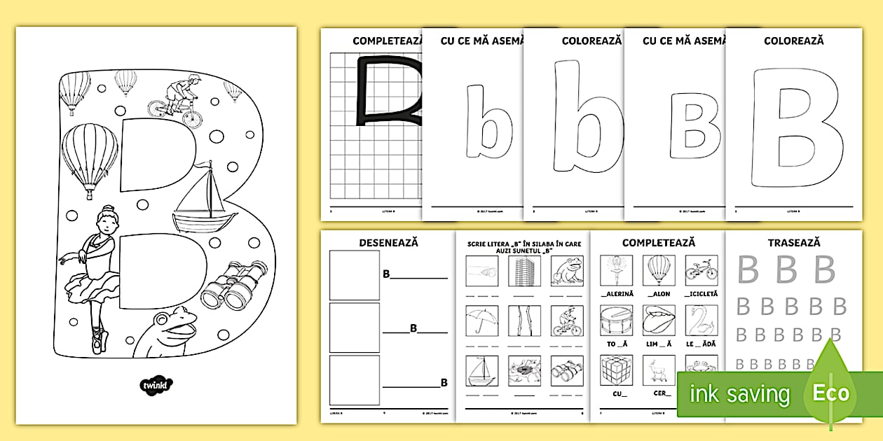 Consolidarea literei B - Broșură cu activități - Twinkl