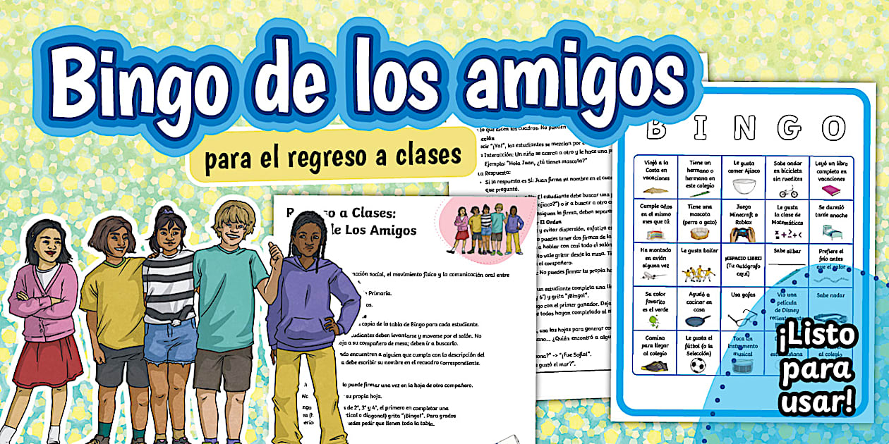 Regreso a Clases: Bingo de Los Amigos