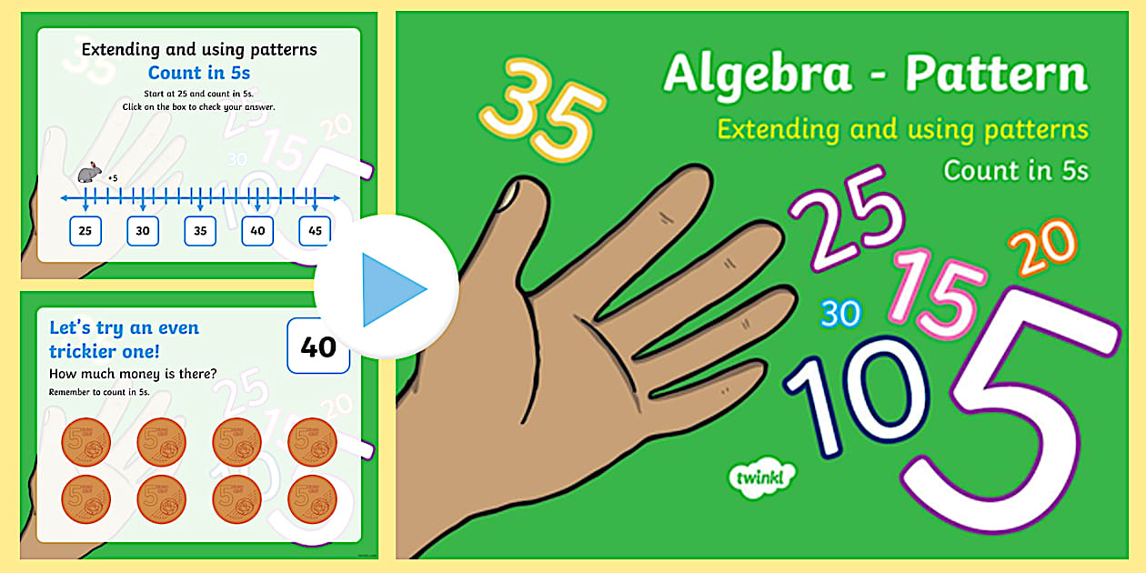 Algebra - Pattern - Counting in 5s PowerPoint - Twinkl