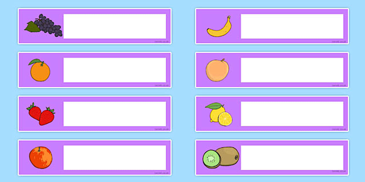 Fruit Themed Editable Gratnells Tray Labels