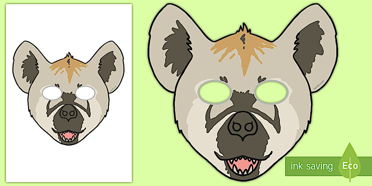 Hyena Role Play Mask (teacher made) - Twinkl