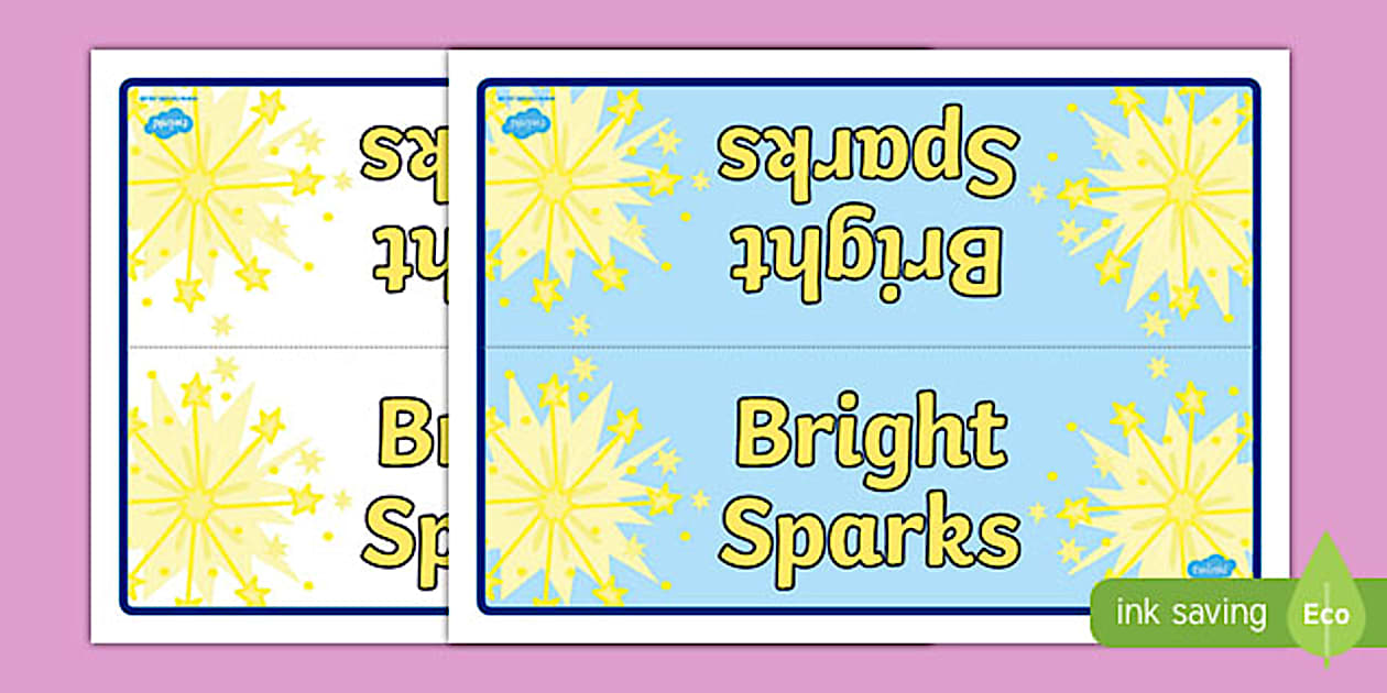 Editable Bright Sparks Group Table Signs - Twinkl