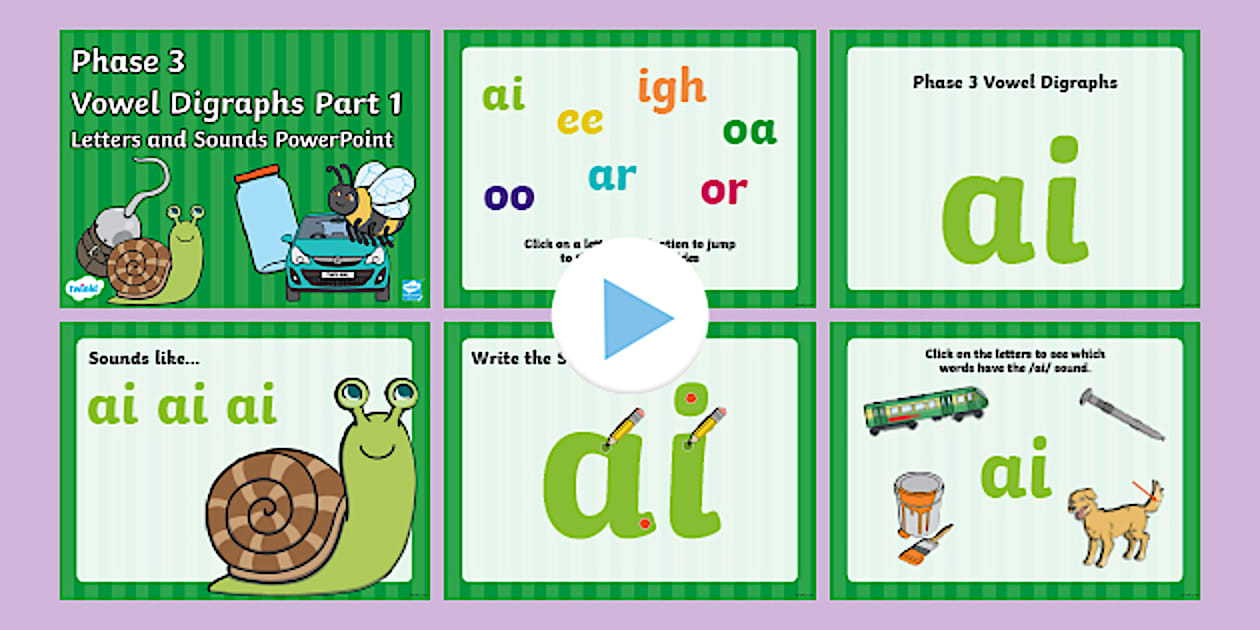 QLD Phase 3 Vowel Digraphs Part 1 PowerPoint Letters and Sounds