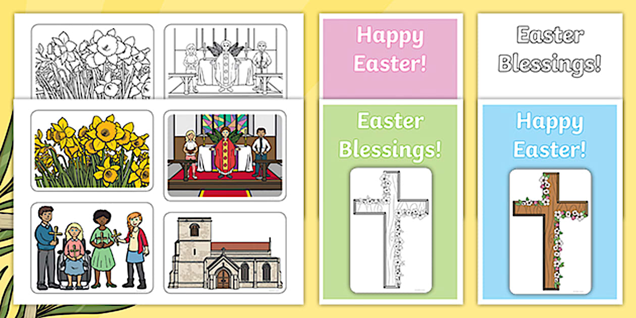 Make Your Own Easter Card Template (Religious) - Twinkl
