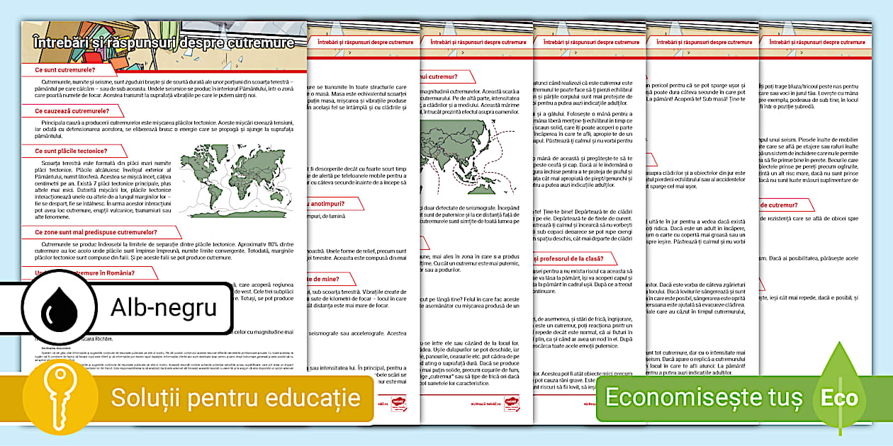 Întrebări și răspunsuri despre cutremure – Soluții pentru educație