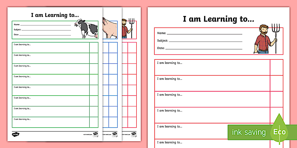 Farm Themed Target and Achievement Sheets