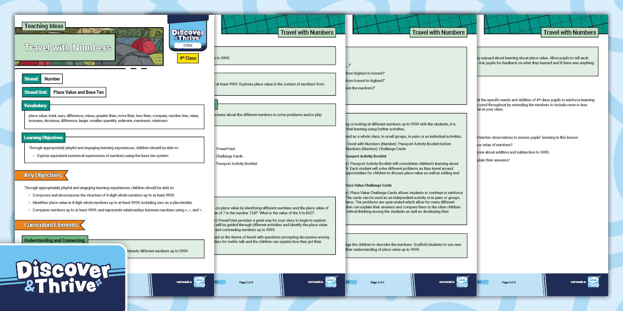 Travel with Numbers Lesson Plan (Place Value) - Twinkl