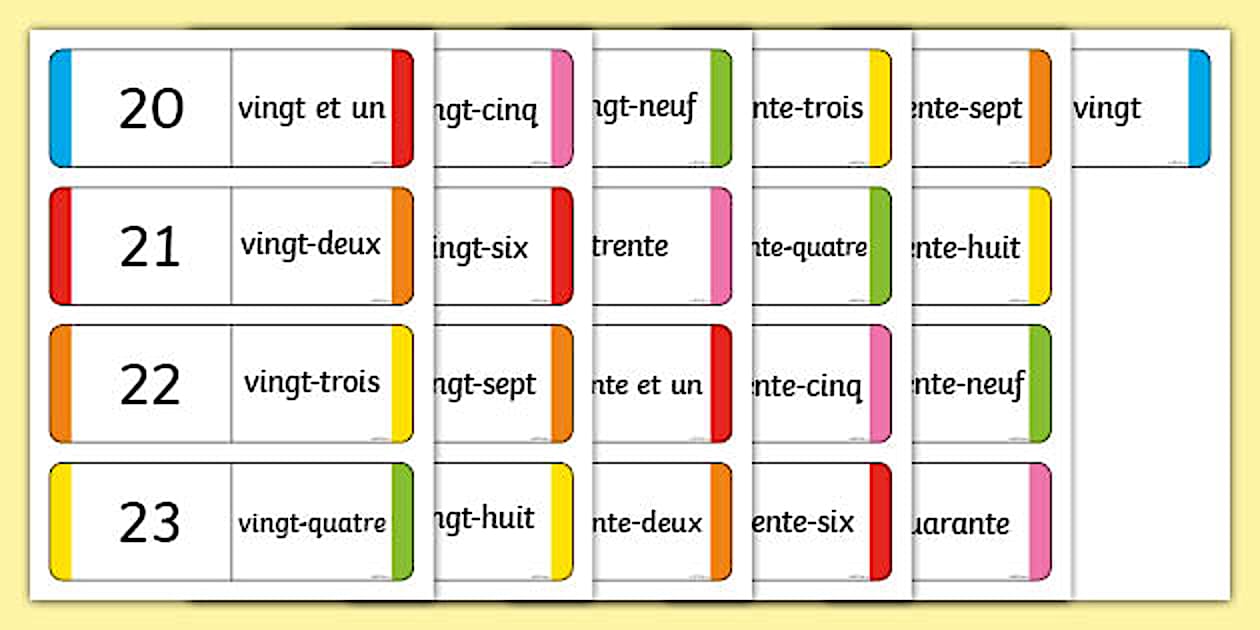 👉 French Number Loop Cards 20-40 (teacher made) - Twinkl