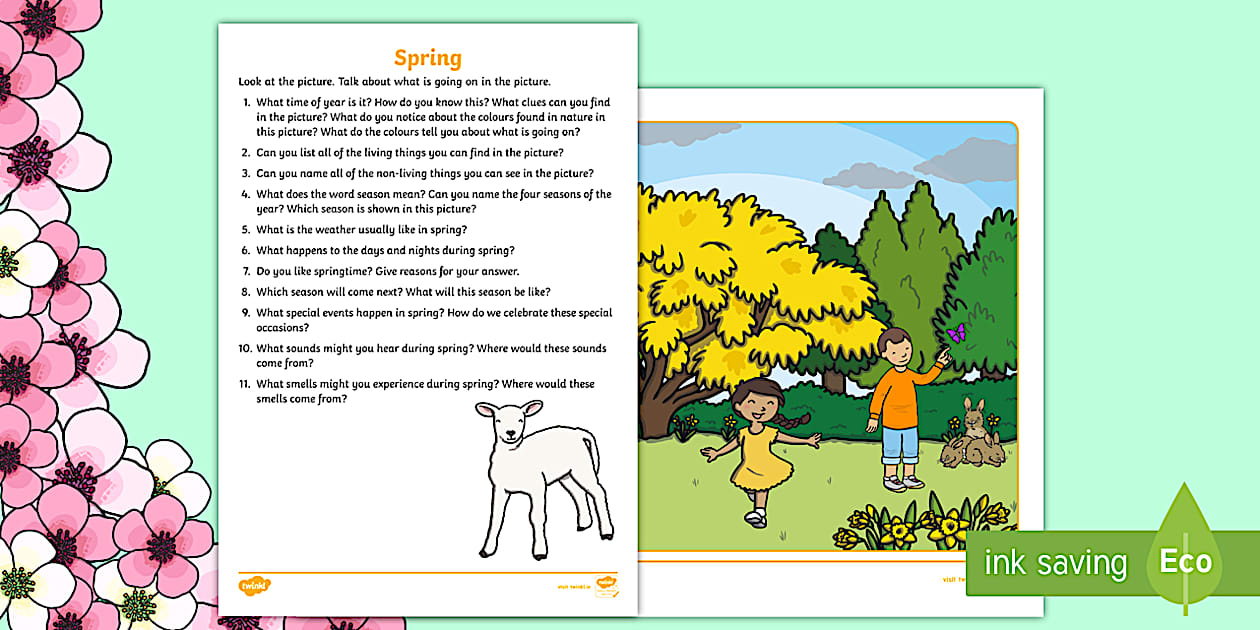 Spring Aistear Oral Language Worksheet (teacher made)