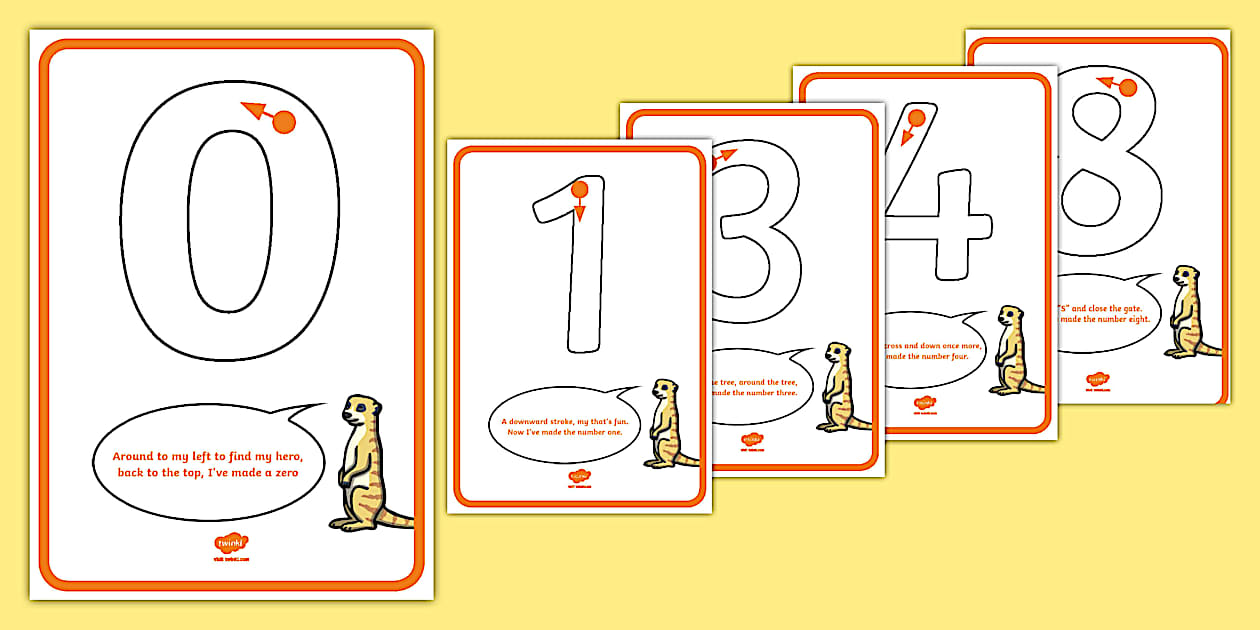 Number Formation Rhyme Display Posters (teacher made)