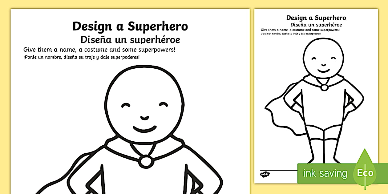 Design a Superhero Worksheet English/Spanish (Teacher-Made)