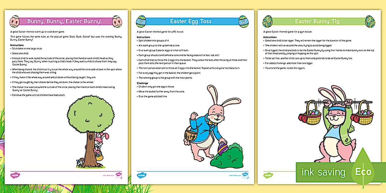 Easter PE Games - Teaching Pack (teacher made) - Twinkl