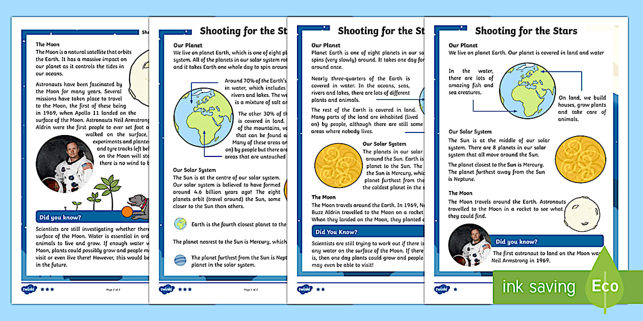 Higher Ability Planets and the Solar System Fact File | KS1 Space