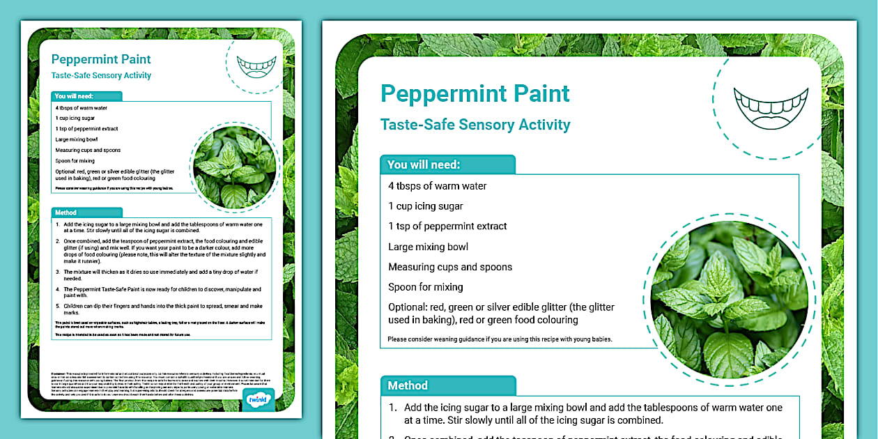 Taste-Safe Peppermint Paint Sensory Recipe | Sensory Paint
