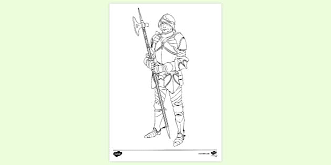 Middle Ages Knight Colouring | Colouring Sheets - Twinkl