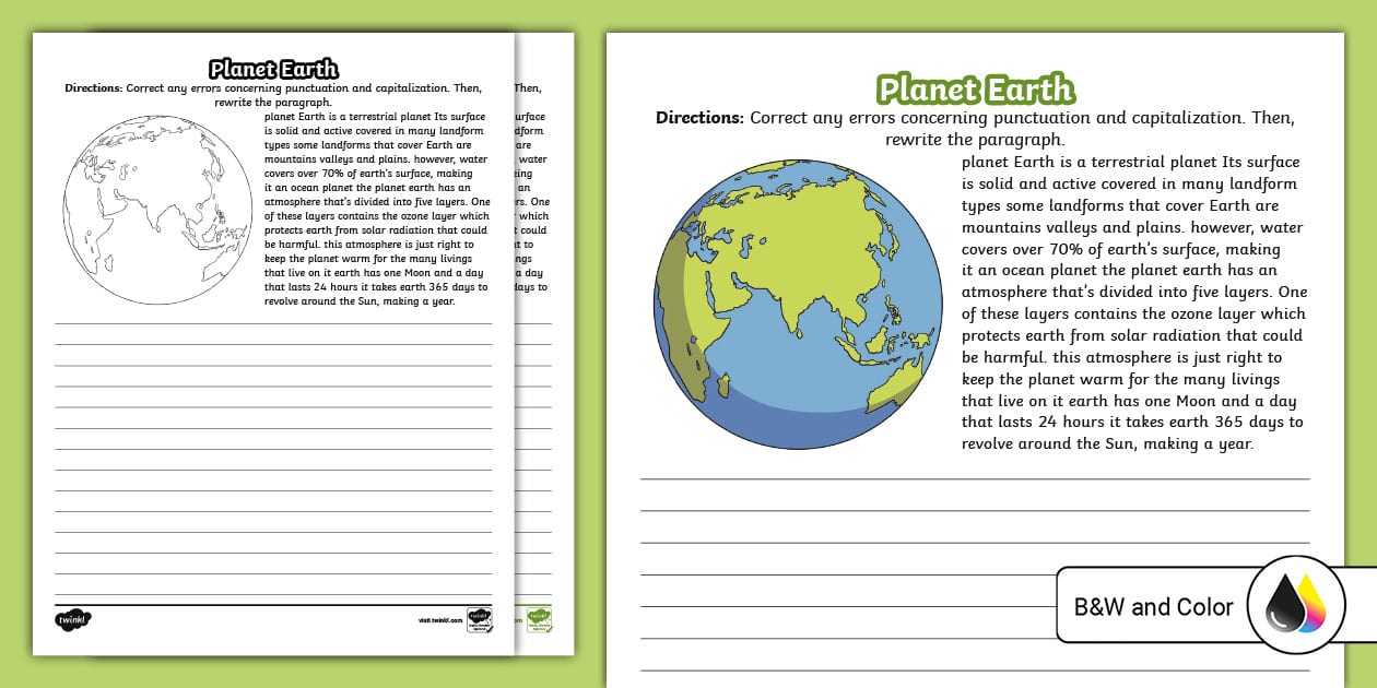 Paragraph Rewriter Worksheet | ELA | Twinkl USA - Twinkl