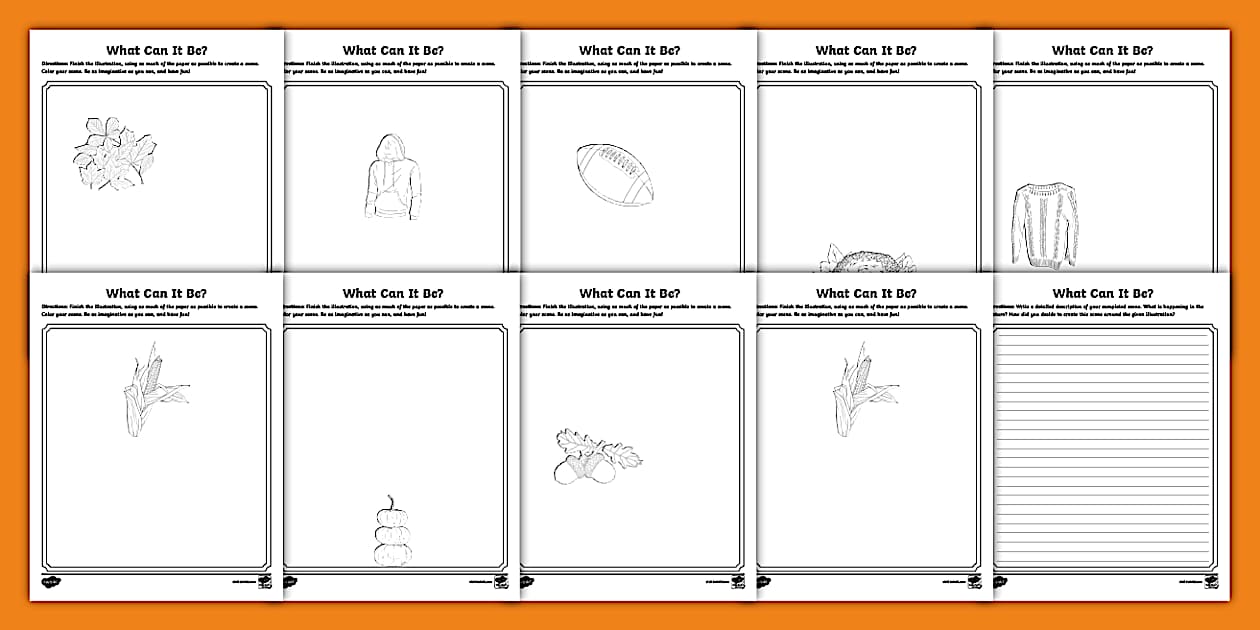 Fall Designs to Draw Worksheet Sheets for Kids | Twinkl USA