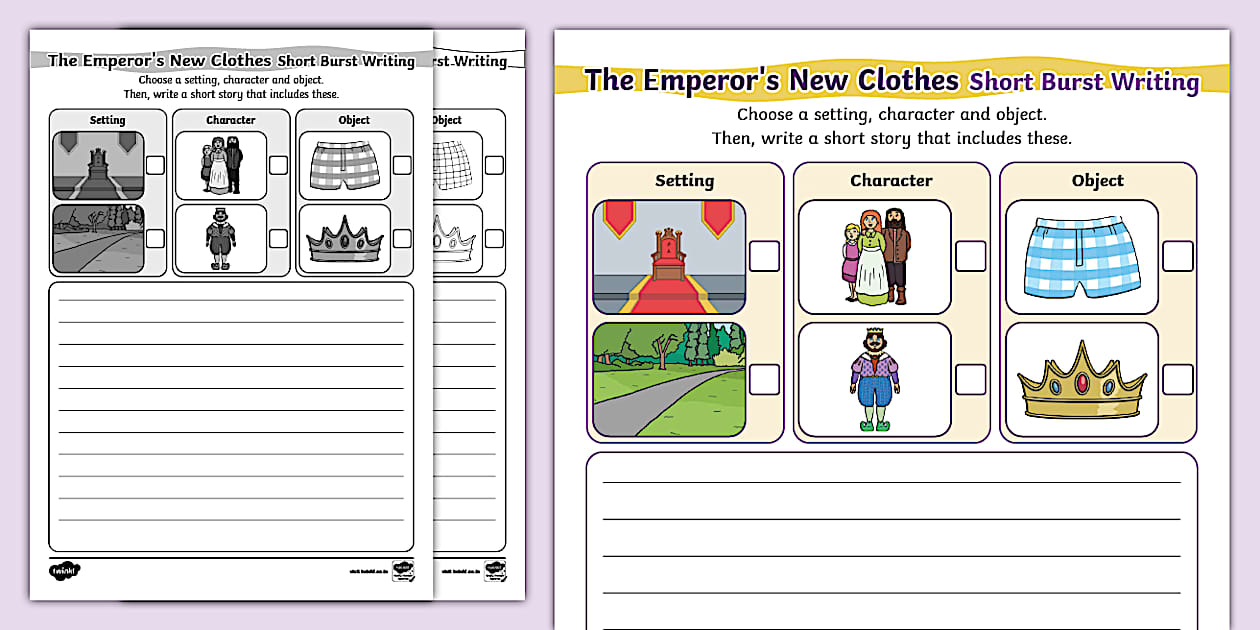 The Emperor's New Clothes Short Burst Writing Template