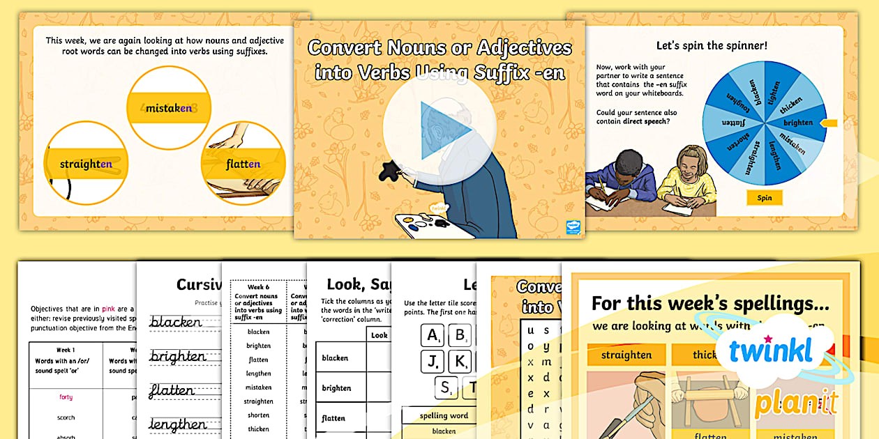 PlanIt Spelling Year 5 Term 2B W6: Convert Nouns or Adjectives into Verbs