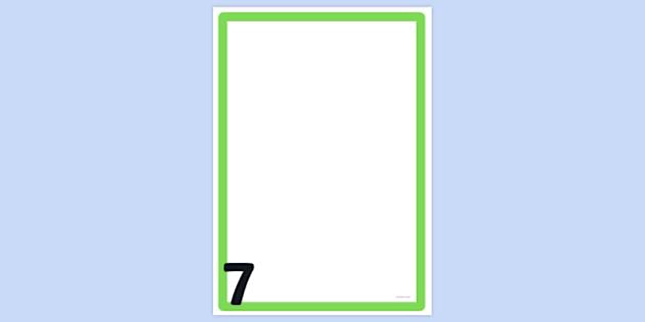 Number 7 Page Border | Page Borders | Twinkl
