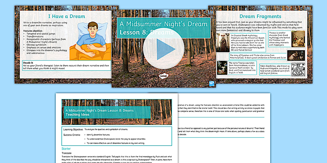 A Midsummer Night's Dream Lesson 8: Dreams (teacher made)