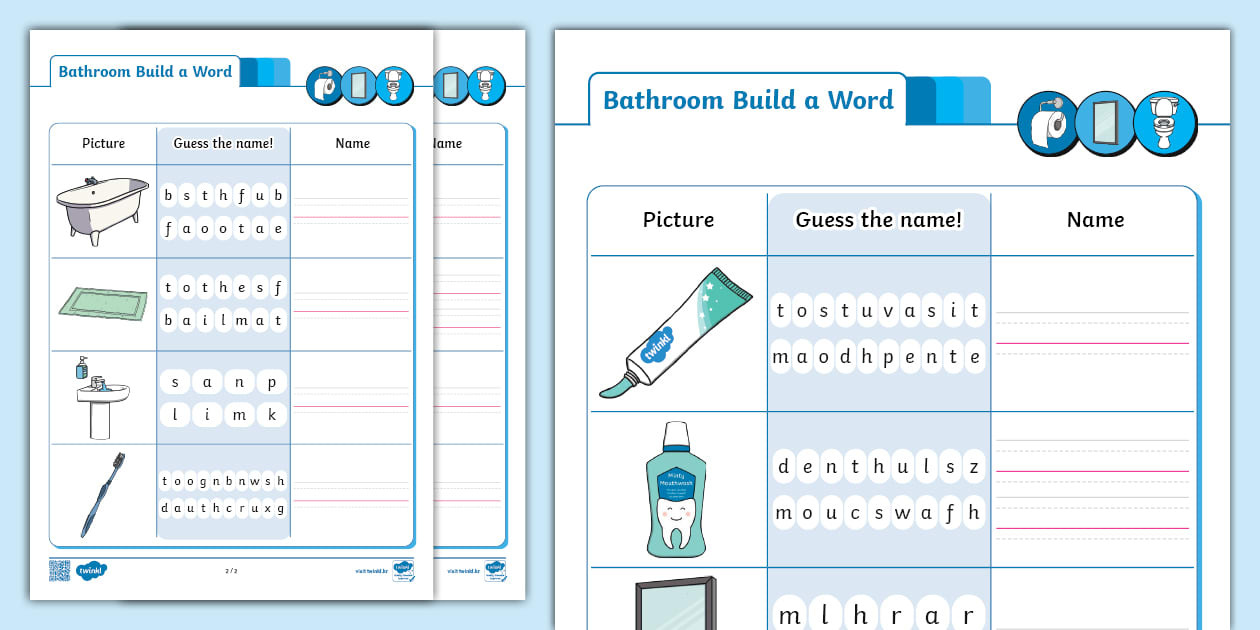 07 Teacher I Am Done | Bathroom Word Build a Word Activity